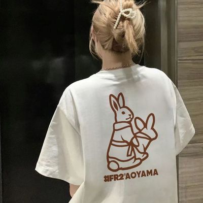 #FR2色情兔情侣美式复古短袖T恤