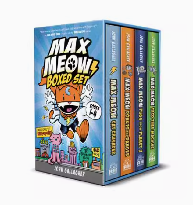 【预售】英文原版 Max Meow Boxed Set: Welcome to Kittyopolis(Books 1-4)课外读物插画故事绘 ...