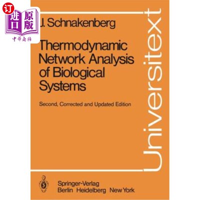 海外直订Thermodynamic Network Analysis of Biological Systems 生物系统热力学分析