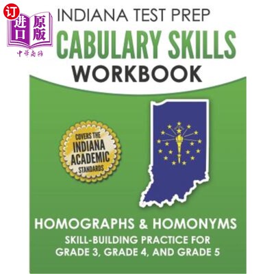 海外直订Indiana Test Prep Vocabulary Skills Workbook Homographs & Homonyms: Skill-Buildi 印第安纳州考试准备词汇技能