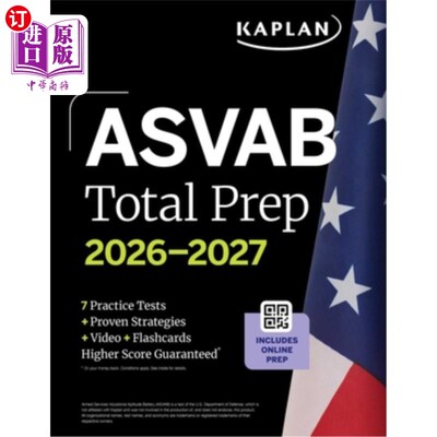 海外直订ASVAB Total Prep 2026-2027 ASVAB Total Prep 2026-2027