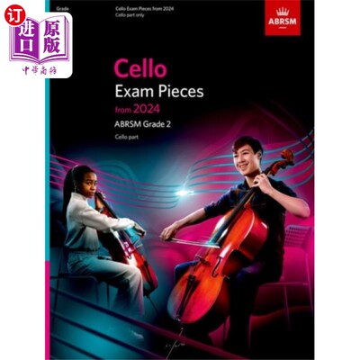 海外直订Cello Exam Pieces from 2024, ABRSM Grade 2, Cell... 2024年英国ABRSM二级大提琴部考试曲目