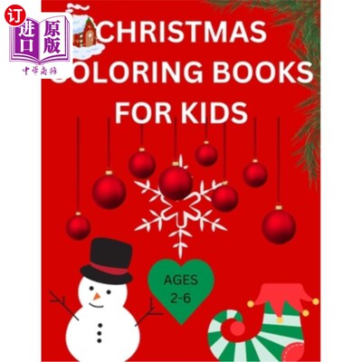 海外直订Chritsmas Coloring Book for Kids (Ages 2-6): fun and creative activity book for  儿童圣诞涂色书(2-
