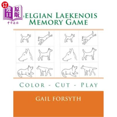 海外直订Belgian Laekenois Memory Game: Color - Cut - Play 比利时雷克诺伊斯记忆游戏：色彩切割游戏