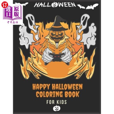海外直订Happy Halloween Coloring Book For kids: (Halloween coloring Book for kids Toddle 快乐万圣节涂色书的孩子:(万