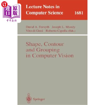海外直订Shape, Contour and Grouping in Computer Vision 计算机视觉中的形状、轮廓和分组