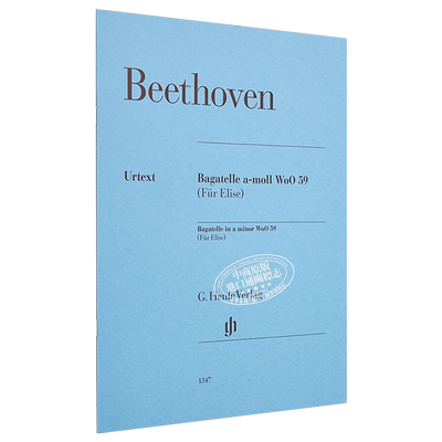 Bagatelle in a minor WoO 59 Fur Elise 进口艺术 贝多芬 致爱丽丝 A小调钢琴小品 WoO59 独奏带指法【中商原版】