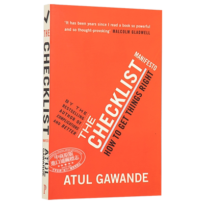 清单革命 豆瓣高分 英文原版 The Checklist Manifesto How To Get Things Right Atul Gawande【中商原版】