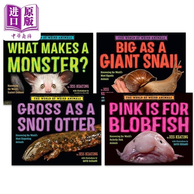 Jess Keating吓一跳的百科英文动物科普摄影书绘本4册套装Pink Is For Blobfish Monster Snot Otter Giant Snail【中商原版】