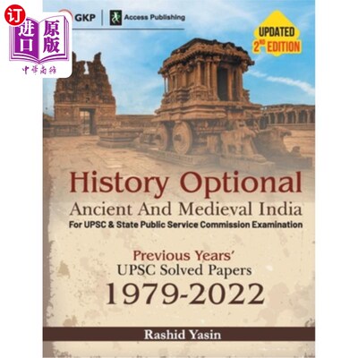 海外直订History Optional 2023 - Ancient & Medieval India - Previous Years UPSC Solved Pa 历史可选2023年-古代和中世
