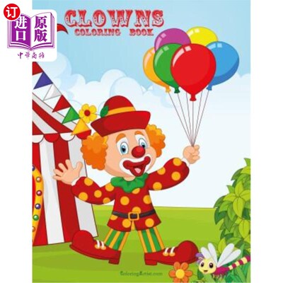 海外直订Clowns Coloring Book 2 小丑着色书2
