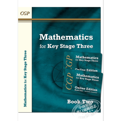 现货 英国CGP原版 KS3 Maths Textbook 2 plus two Online Editions 初中数学教材第二册套装 电子版（含答案）+纸质版 11-13岁
