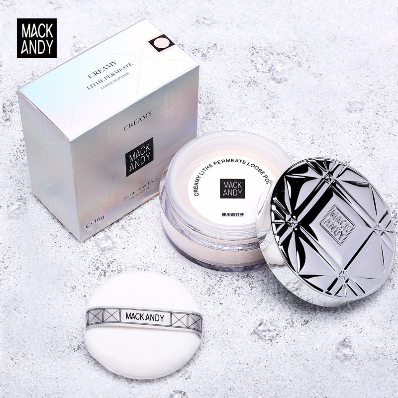 MackAndy玛可安迪网红推荐保湿防水控油提亮遮瑕定妆粉散粉