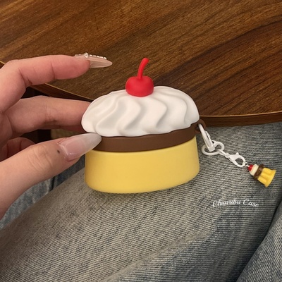 春日部防卫队Fighting｜日韩ins风可爱卡通硅胶樱桃布丁适用苹果airpods1/2/3/4无线蓝牙耳机保护套pro防摔