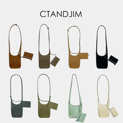 CTANDJIM牛皮制长肩带斜挎包