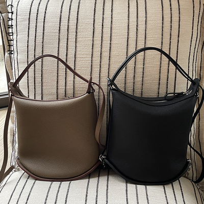 CTANDJIM摇摇包 抽绳双肩包 头层牛皮手拎包 腋下hobo包