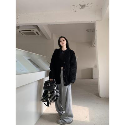 MOMENTHOME 温暖过冬*澳洲100羊毛皮毛一体宽松休闲羊羔毛外套