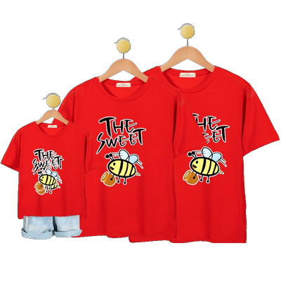 夏季亲子T恤休闲宽松一家三口