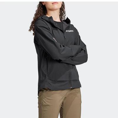 阿迪达斯户外连帽软壳衣女装秋adidasTERREX IX1487 IX1485