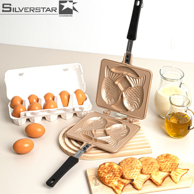 韩国进口silverstar不粘鲷鱼烧蛋糕模具锅宝宝辅食平底电磁炉燃气
