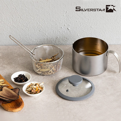 韩国原装silverstar迷你16cm奶锅加厚316不锈钢手杯煮锅辅食油炸