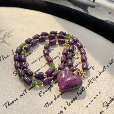 舒俱来泥地樱花桶珠项链/18k/48cm/约5mm/AZB7704（归鸿）