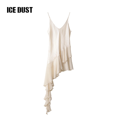 ICE DUST 25早秋系列 薄纱不规则下摆吊带连衣裙