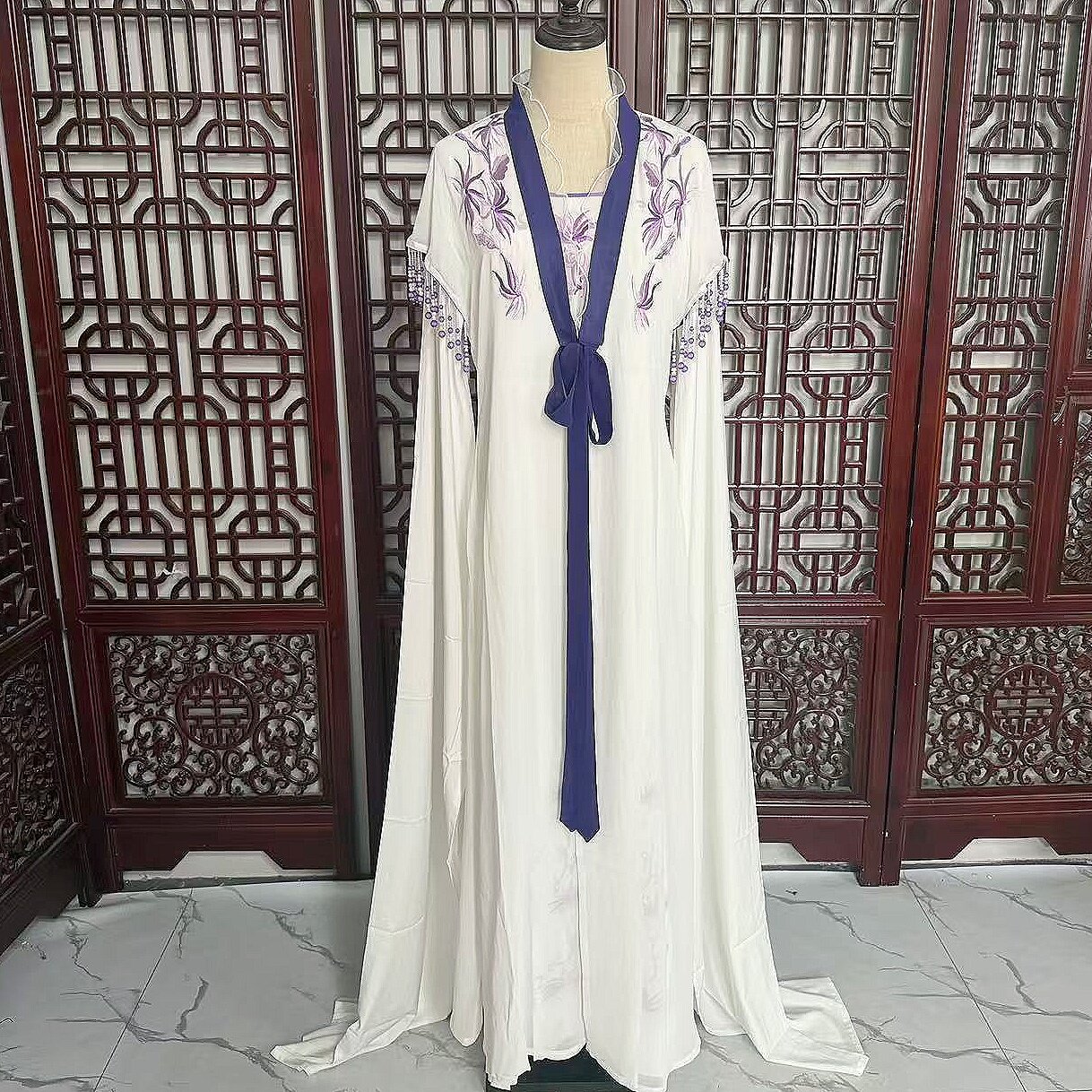 新款演出汉服越剧齐胸花旦对襟戏服日常套装陆游唐婉新款古装春夏