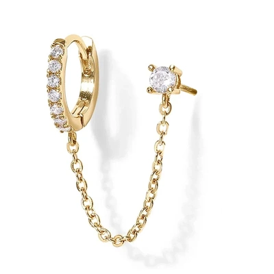 Aesthetic 1PC Tassel Hoop Earrings for Women Unique Shiny