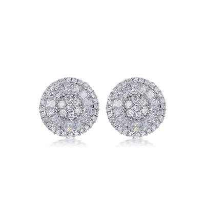 Earrings All-match Round Earrings With Diamond Studs