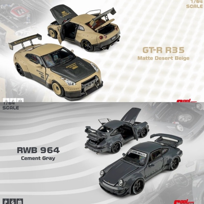 2026 深圳 PGM 1:64 保时捷 RWB 930 兰博基尼大牛gtr35汽车模型