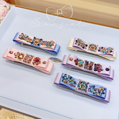 韩国进口施华洛水晶蝴蝶结发夹