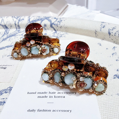 JIALI韩国手工原石水钻发夹