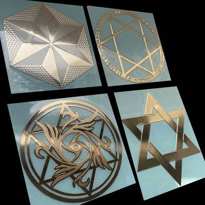 六芒星几何阵图金属贴