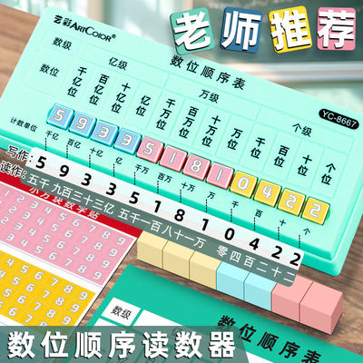 小学四年级数的认识学具数位顺序读数器小数点移位练习大数级比大