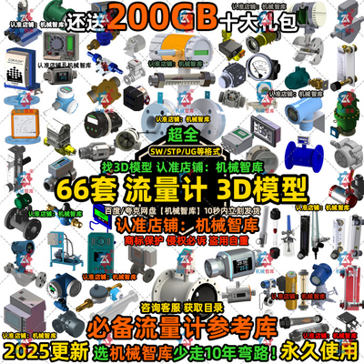 流量计3D模型STP玻璃转子流量计LZB涡轮水数显管计量表SW三维模型