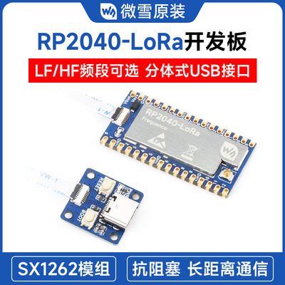 微雪RP2040-LoRa开发板 SX1262射频芯片 远距离通信分体式USB接口