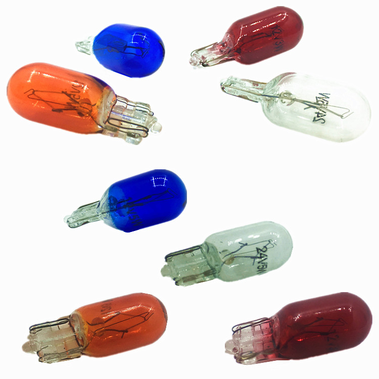 货车汽车面包车T10小插泡示宽牌照室内灯12V24V5W3W卤素通用型