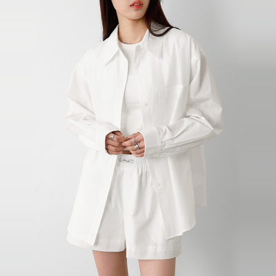 2025春抗皱免熨休闲衬衫短裤套装