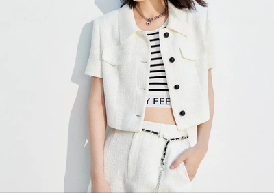 包邮仿佛正品韩系高级感夏小香风时尚设计感短袖外套女FC00785V0