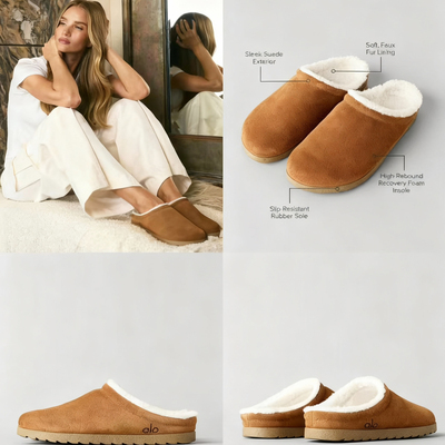 AloYoga一脚蹬包头外穿懒人鞋