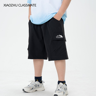 胖男童工装短裤中大童透气休闲五分裤夏季青少年加肥裤子54194