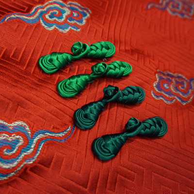 绿色纯色多色琵琶手工盘扣1个/深绿唐装旗袍古装扣/民族中国风