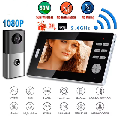7 Inch HD 1080P Wireless Intercom Video Doorbell camera