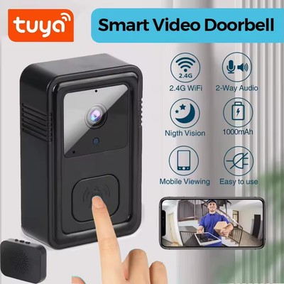 Wireless Smart Video Doorbell Tuya Door Bell Two Way talk