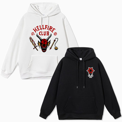 2025怪奇物语美剧Stranger Things连帽卫衣男秋冬加绒衣服达达装