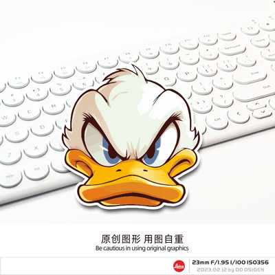 反光车贴防水防晒原创凶恶鸭头