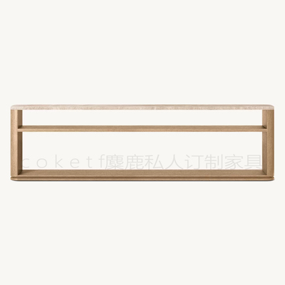 Ligné Emperador矮桌美式乡村设计师款大理石实木玄关桌沙发背几