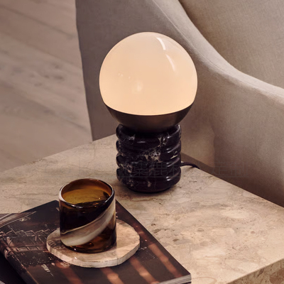 sohohome sylvia轻奢风高级感天然紫罗红大理石客厅台面装饰台灯