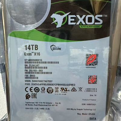 希捷 14T硬盘 14TB X16 银河 EXOS X16机械监控硬盘ST14000NM001G